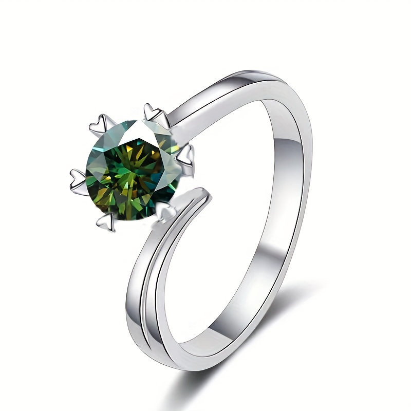 Moissanite Ring Classic Promise Ring 925 Sterling Silver - Temu United ...
