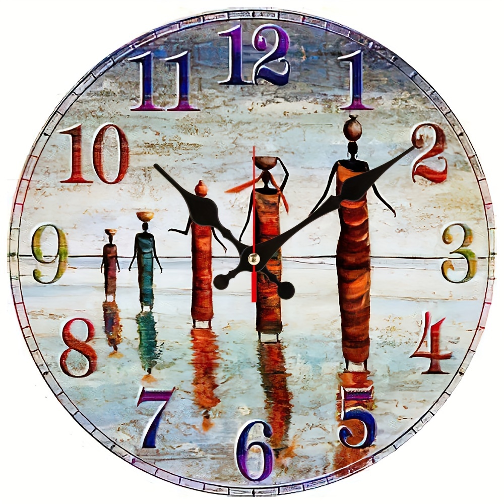 Vintage Bohemian Wall Clock Silent Non ticking Home Kitchen - Temu Canada