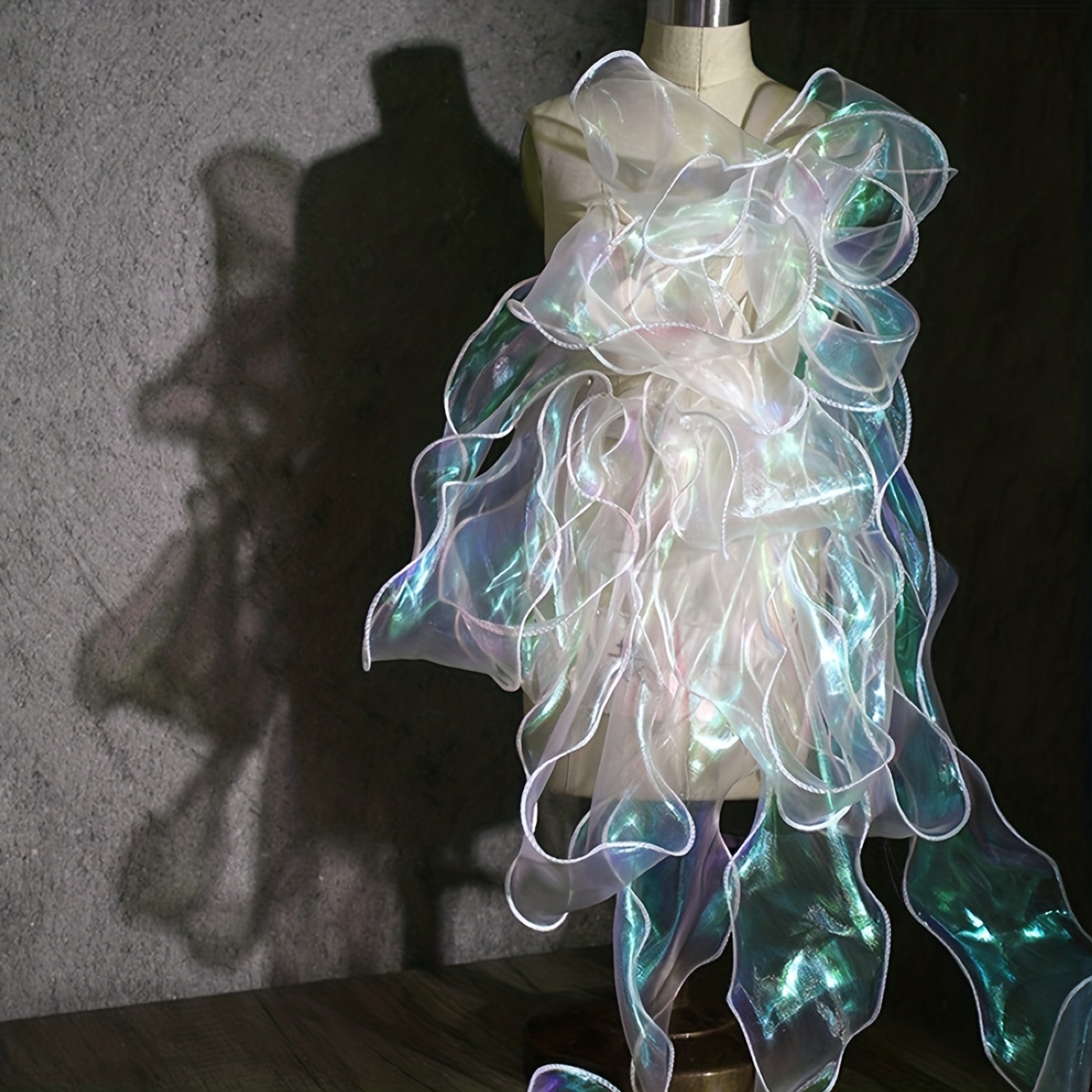 3 Yards Wide Mermaid Water Wave Ruffles Symphony Fish Tail - Temu