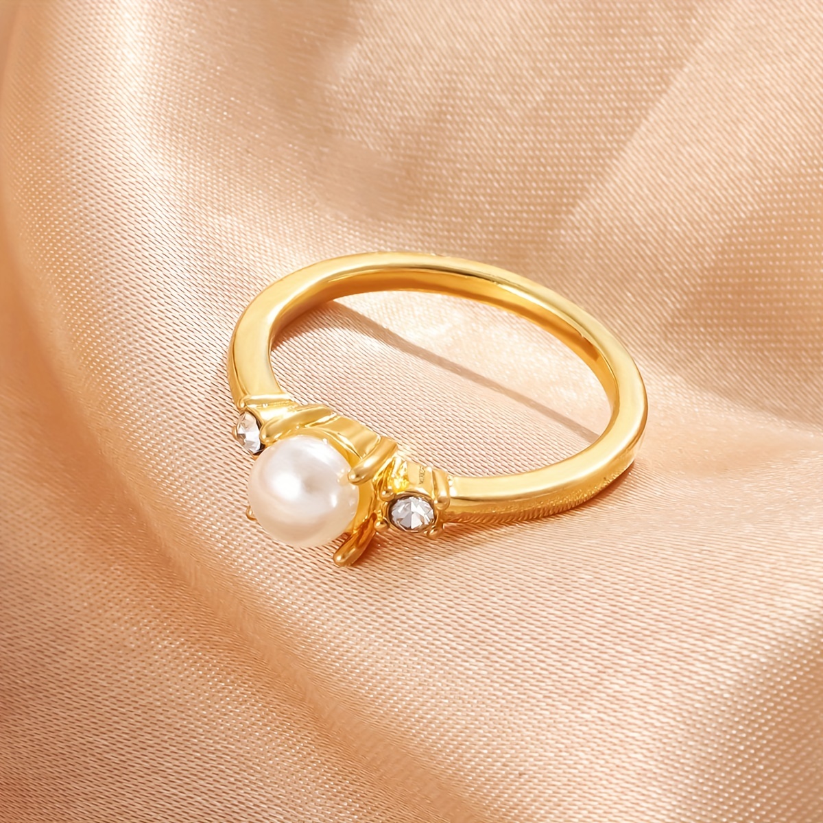 Exquisite Ring Inlaid Milky Stone 14k Plated Engagement / - Temu United ...