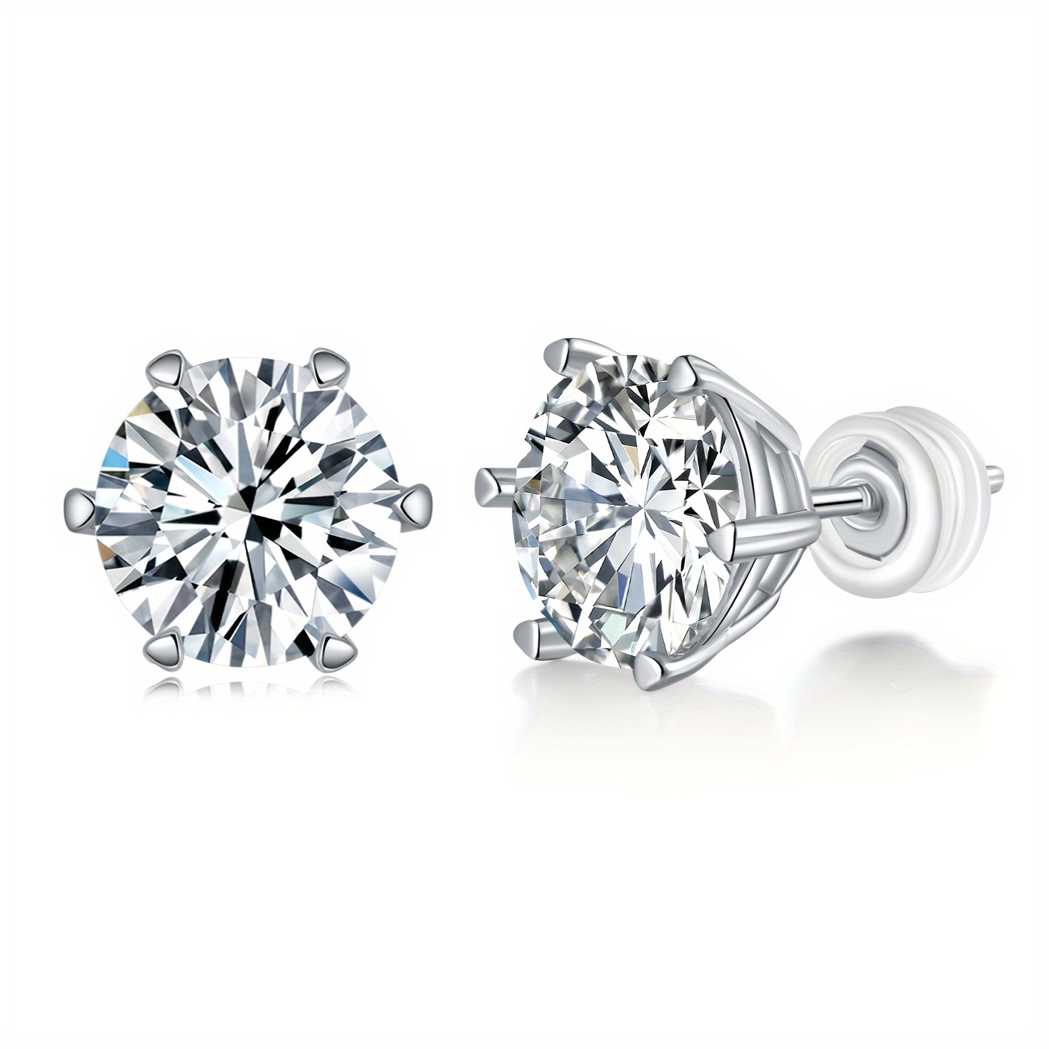 S925 Classic Round Moissanite Stud Earrings Men Party - Temu United Kingdom
