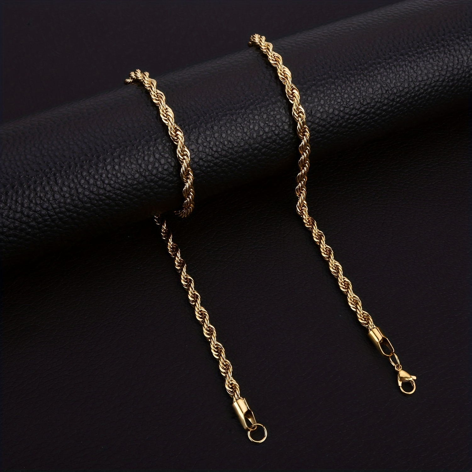 Golden Twisted Chain Titanium Steel Men And Women Clavicle Chain ...