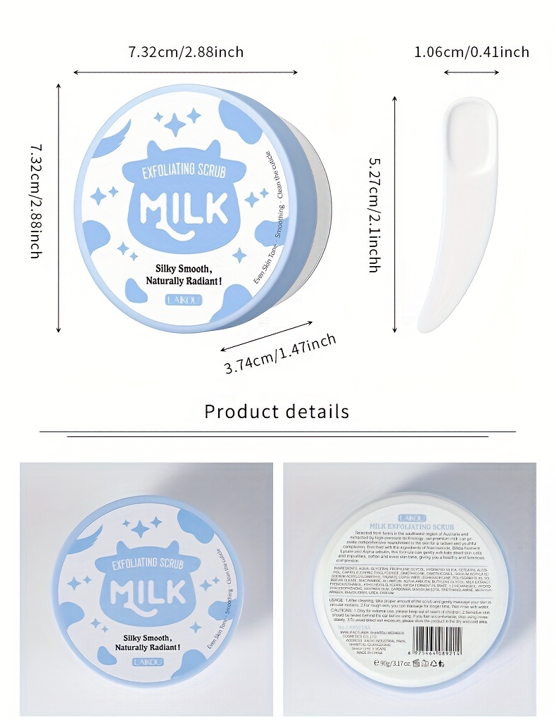 Milk Lightening Scrub Improves Skin Tone Hydrates And - Temu