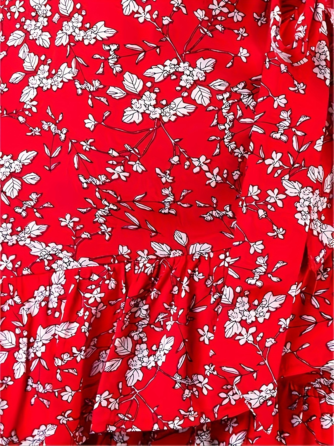 floral print v neck side tie dress short - Temu Canada