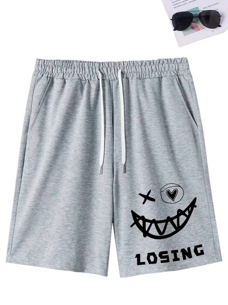 Grimace Print Mens Shorts Summer Drawstring Casual Loose Temu New