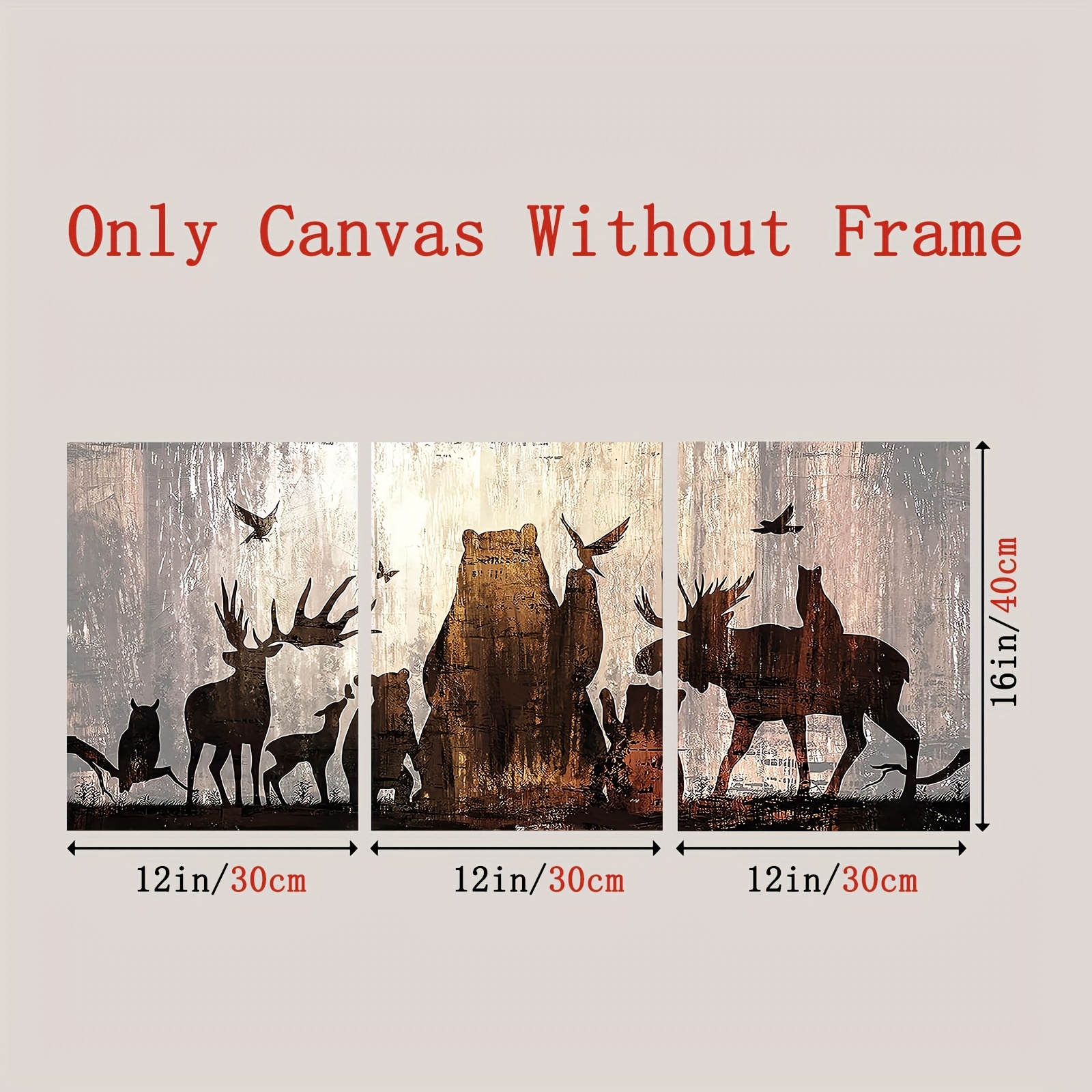 vintage animal canvas forest deer bear picture art - Temu Norway