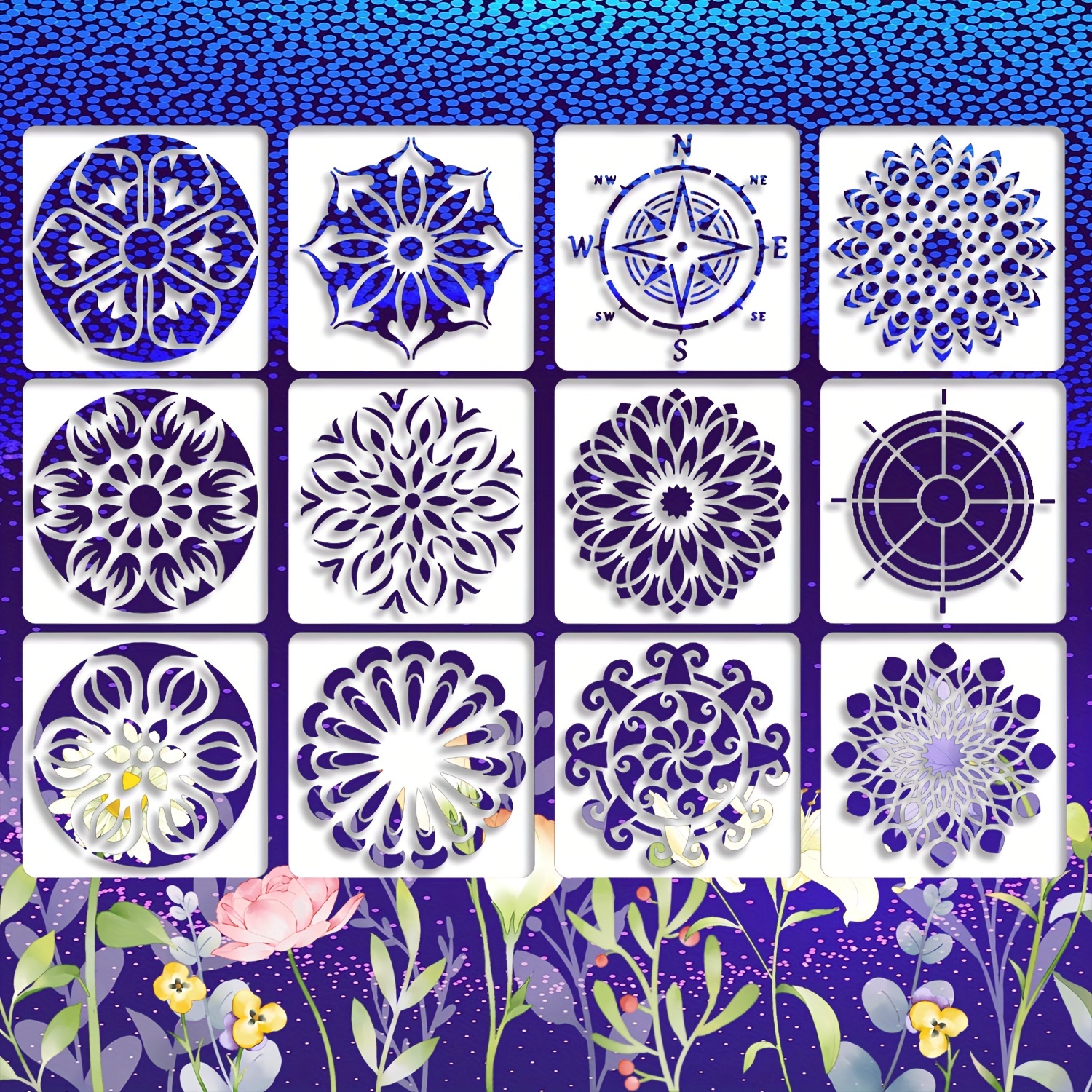 New Art Mandala Flower Series Creative Hollow Color Painting - Temu Canada