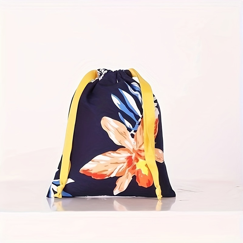 Floral Graphic Drawstring Bag Portable Storage Bag Outdoor - Temu ...