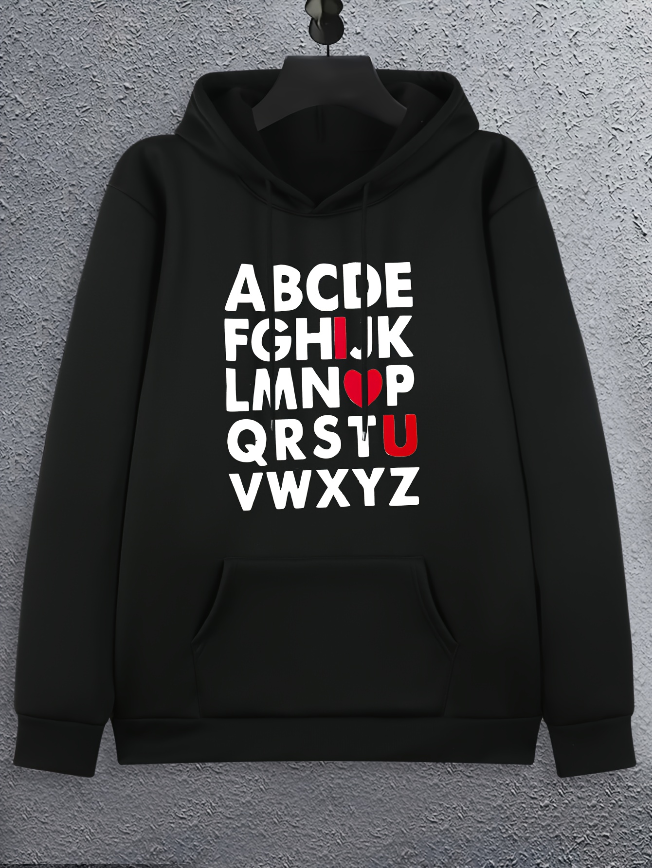Letters Pattern Print Hooded Sweatshirt Personalized Hoodies - Temu Canada