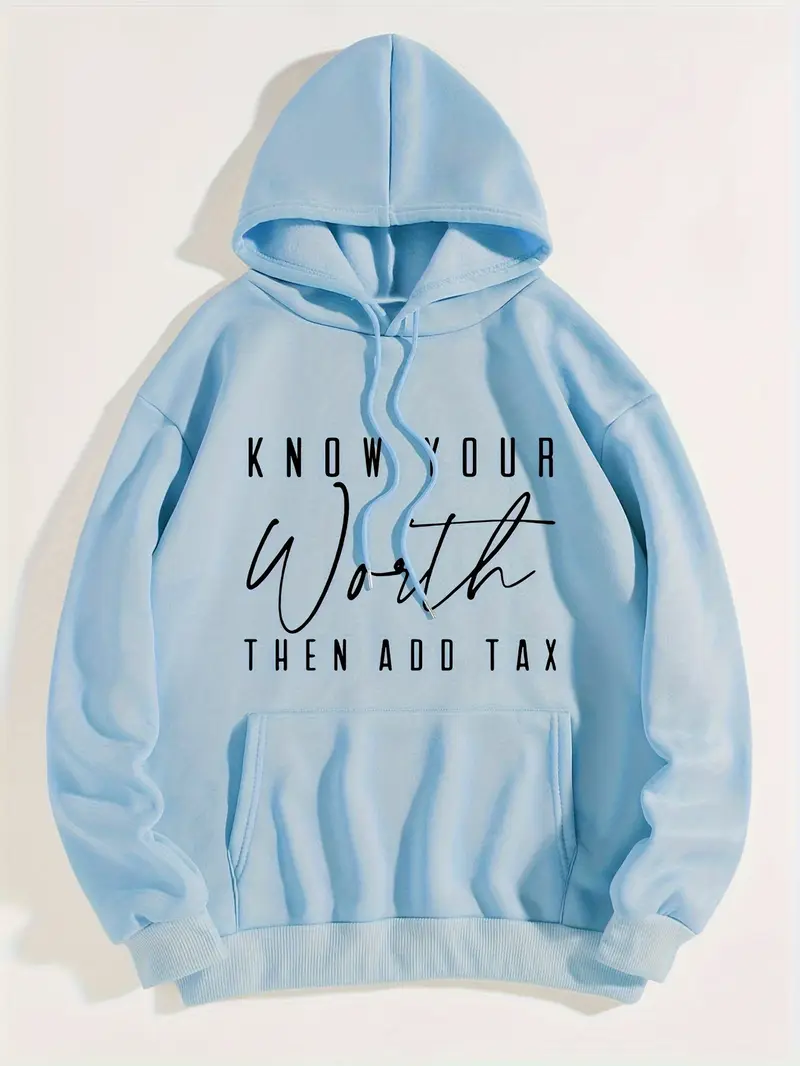Letter Print Drawstring Hoodie Casual Long Sleeve Kangaroo Temu New