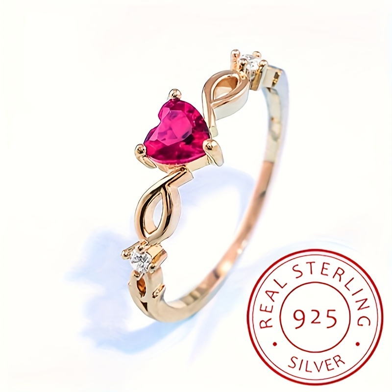 925 Sterling Silver Promise Ring Inlaid Shining Zirconia In - Temu ...