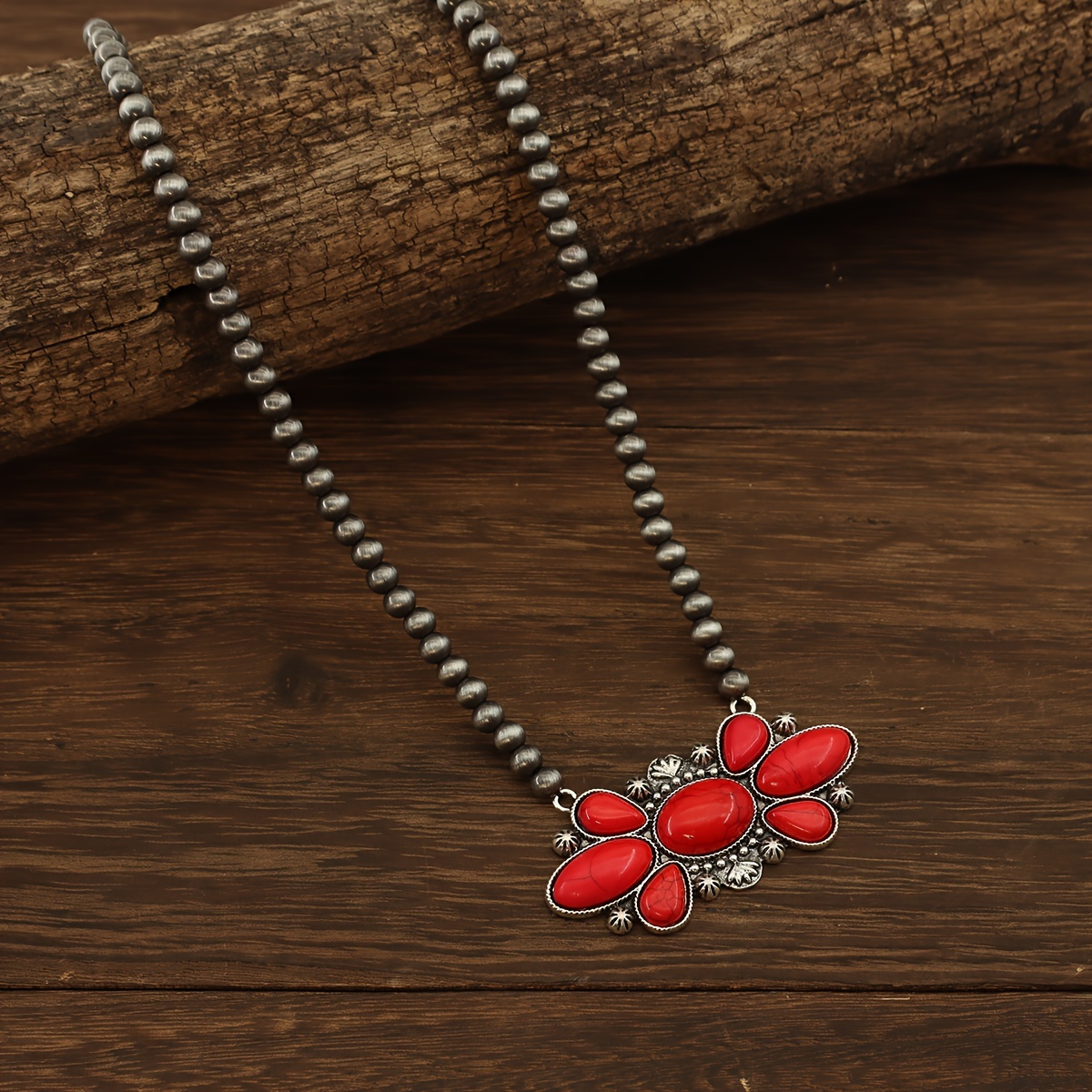 Antique Silver Blue/white/ /yellow/red Turquoise Floral - Temu United ...