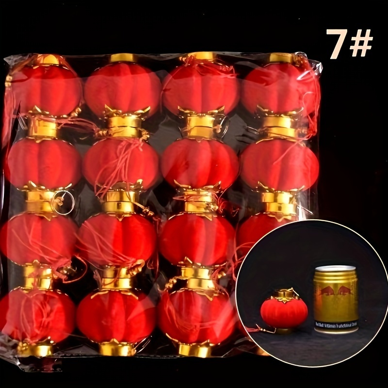 Flocking Ball Small Lantern Pendant New Year Big Red - Temu Canada