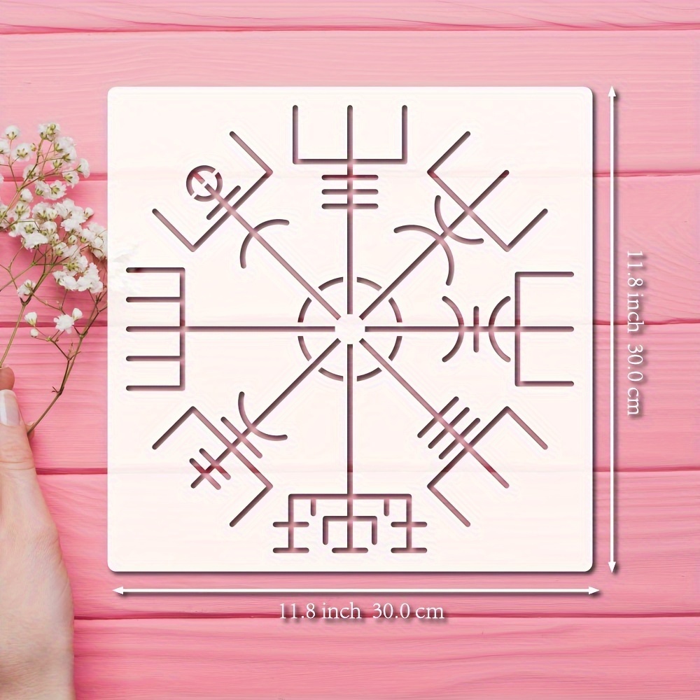 Viking Compass Painting Stencil Reusable Plastic Compass - Temu