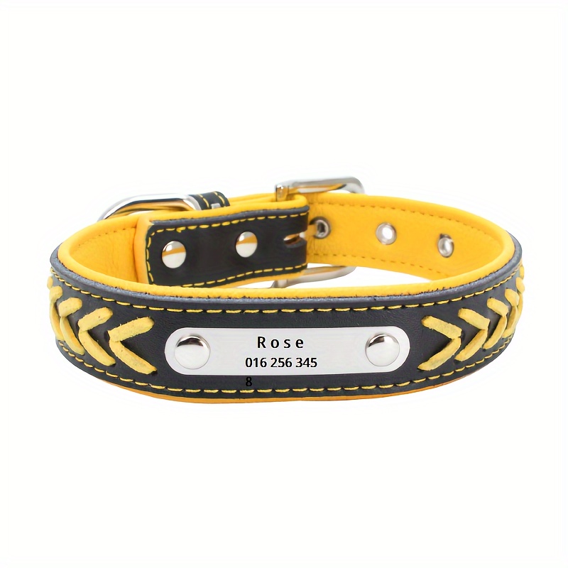 Personalized Leather Dog Collar Braided Custom Leather Dog - Temu ...