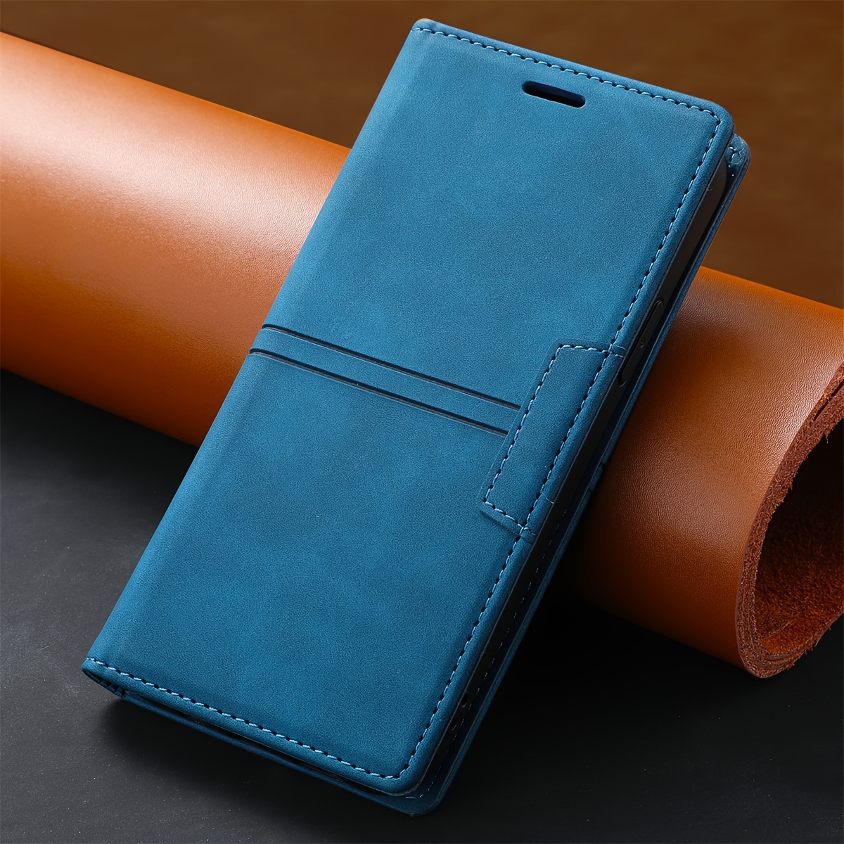 Artificial Leather Card Slot Anti drop Phone Case Samsung - Temu United