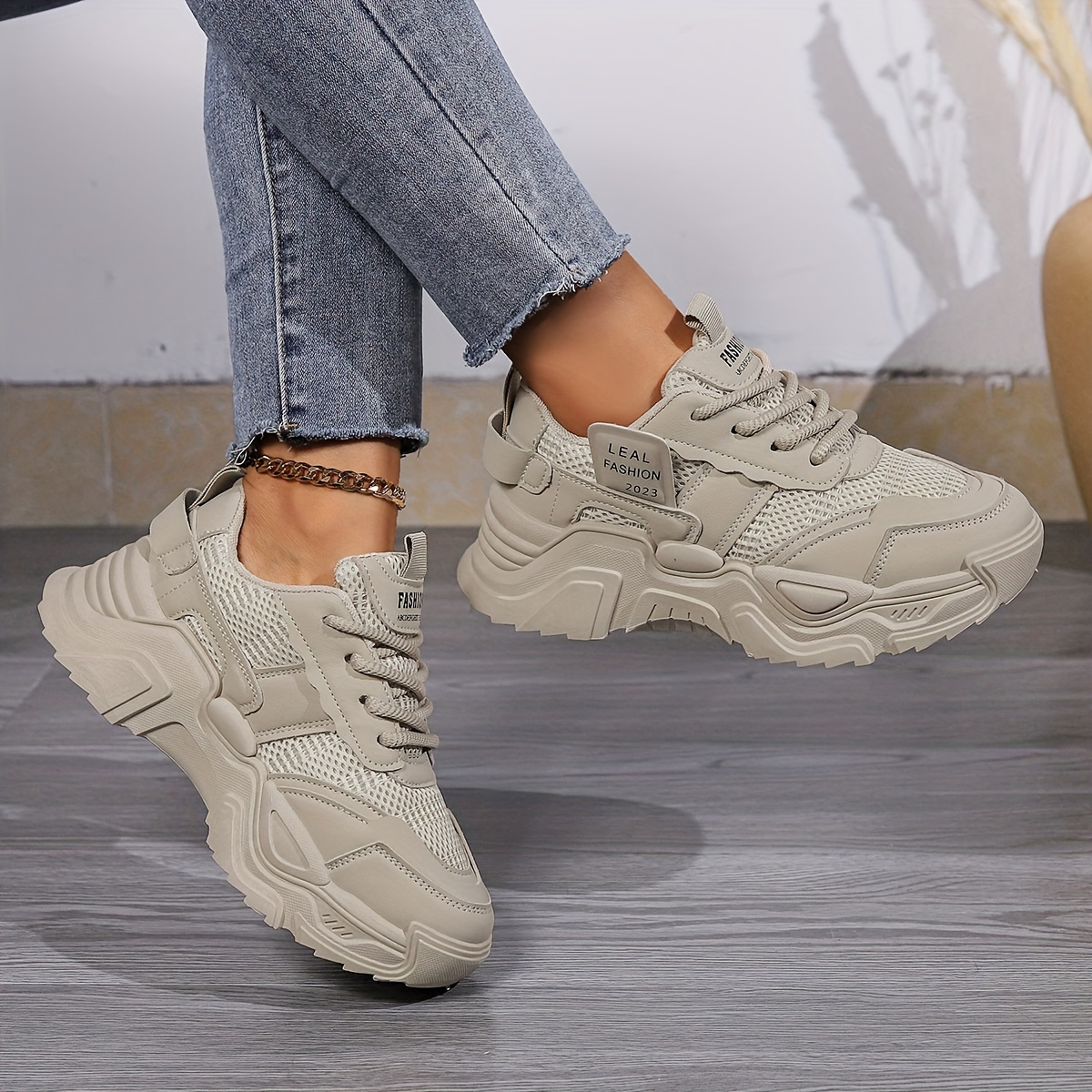 Mujeres Zapatillas Plataforma Malla Transpirable Zapatos - Temu Mexico