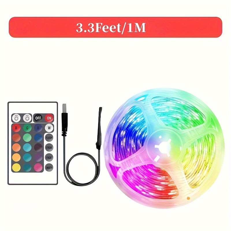 Led Strip Lights Rgb 5050 Infrared 44 Key Controller Night - Temu ...
