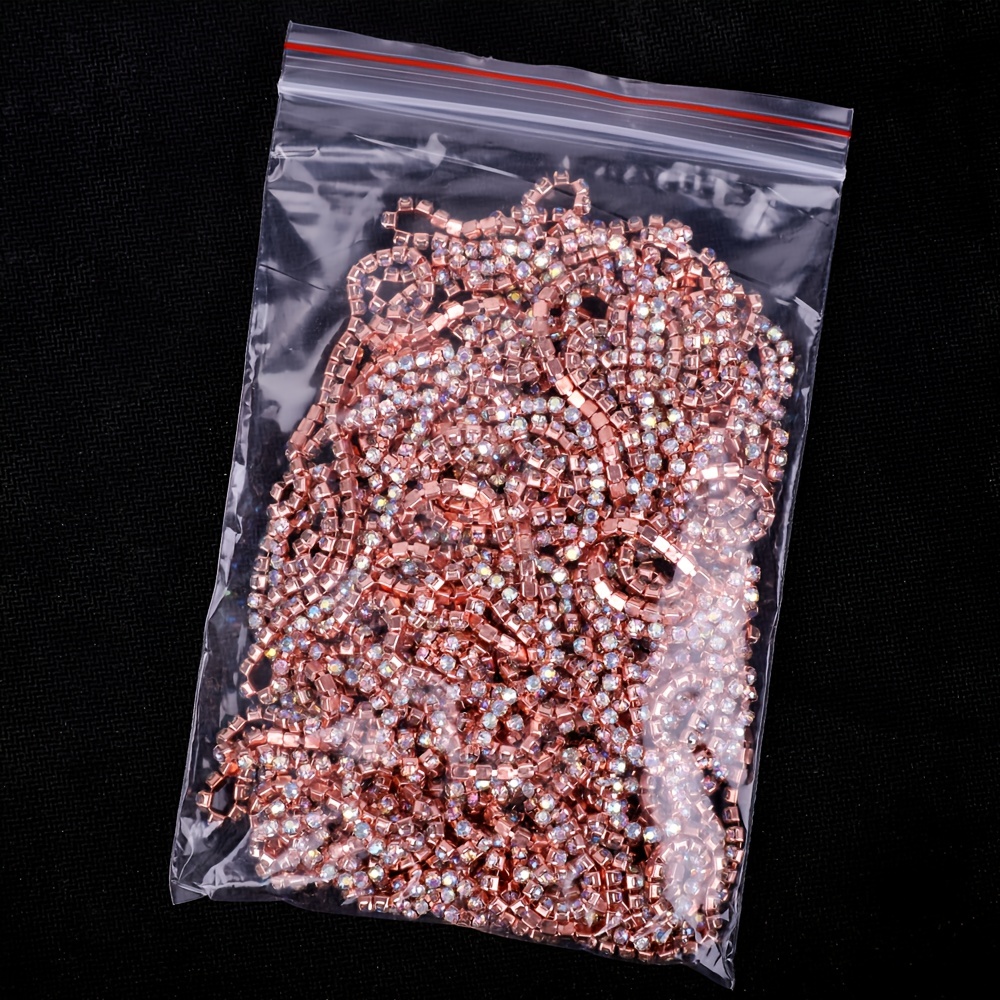 1yard Ss6 ss16 (1.5mm )silver/golden Red Rhinestone Chain - Temu Canada