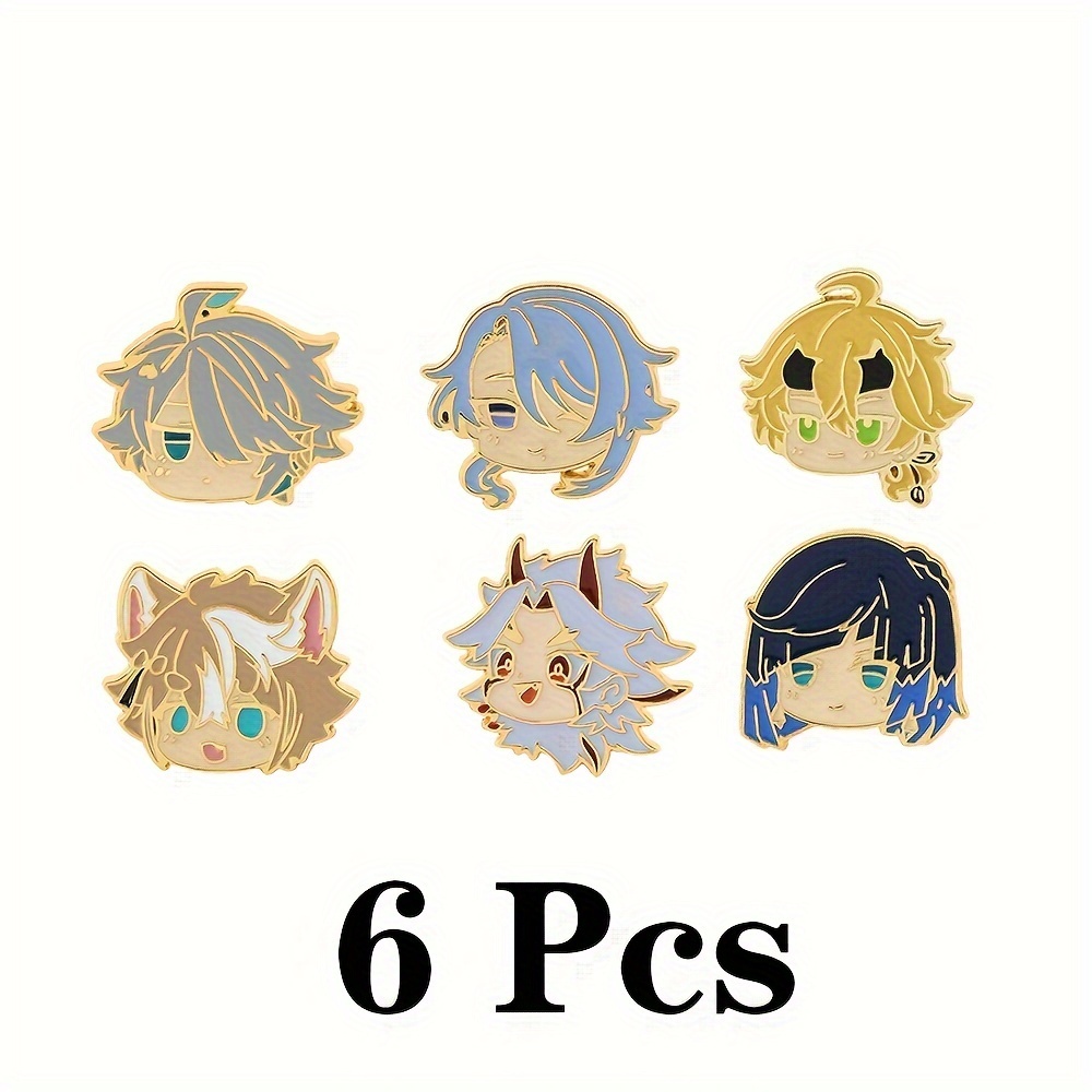 1/6pcs Broche Personnage Animal Mignon Animal Avatar Émail - Temu France