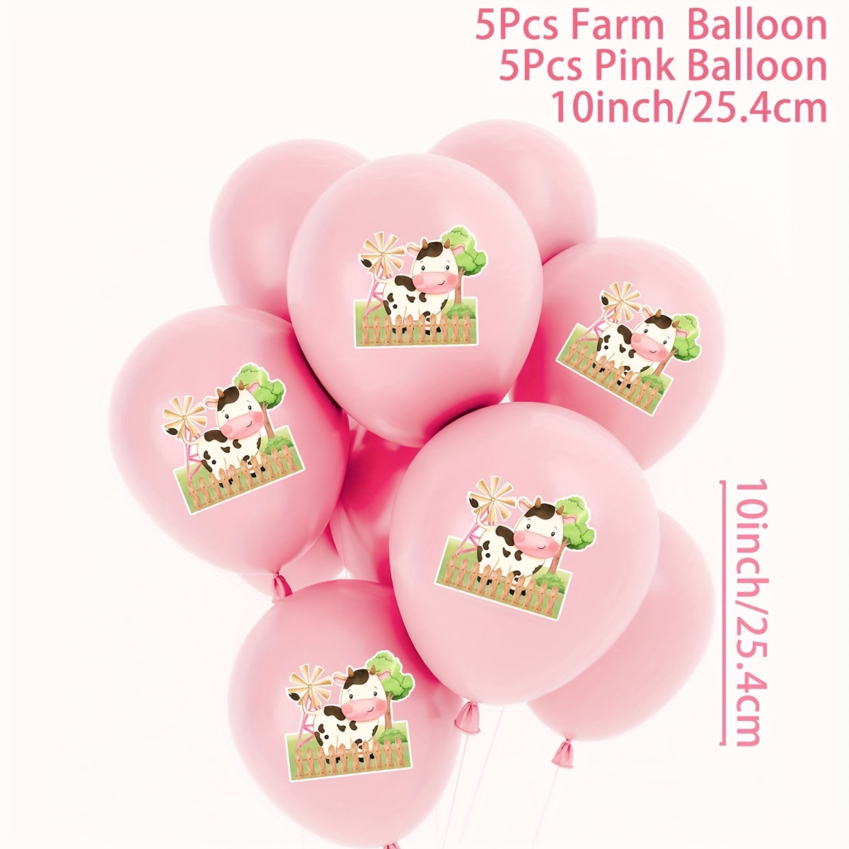 Cartoon Farm Animal Balloons Cow Theme Birthday Decor Farm - Temu