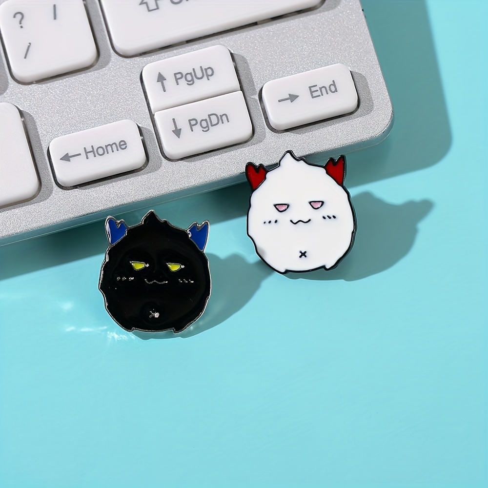 Couple Brooch Pin Black White Ball Cute Small Cartoon Anime - Temu ...