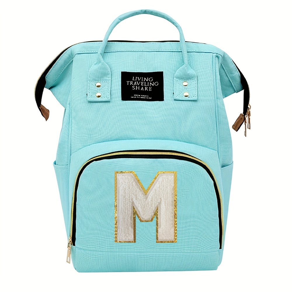 Mommy Diaper Bag Initial Chenille Letter Backpack Trendy Bag - Temu ...