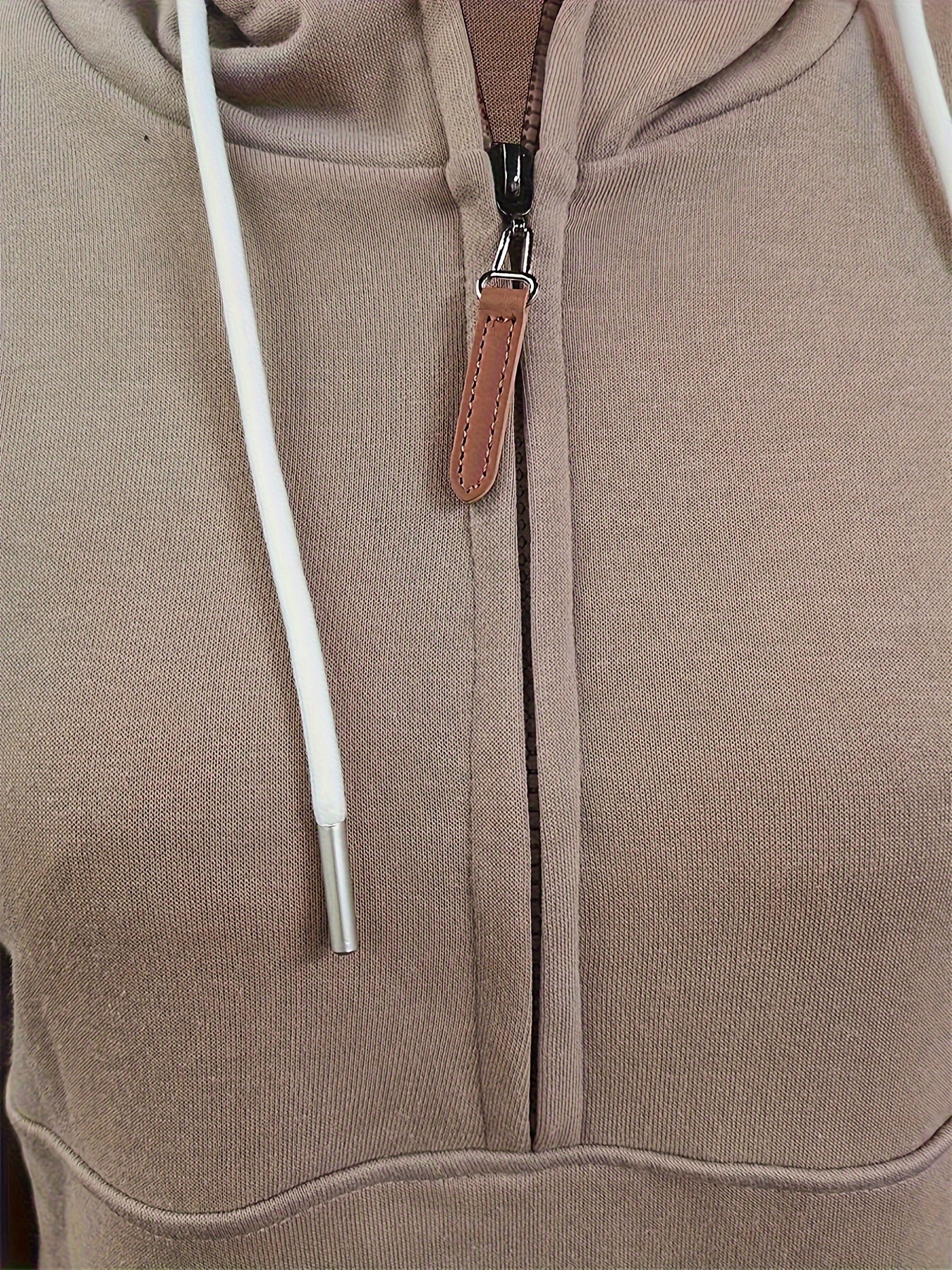 Solid Half Zip Drawstring Hoodie Casual Long Sleeve Pocket - Temu Australia