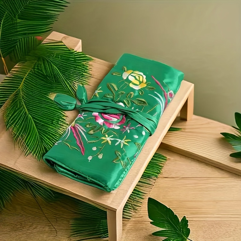 Vintage Style Embroidery Jewelry Bag Earrings Necklace - Temu Canada