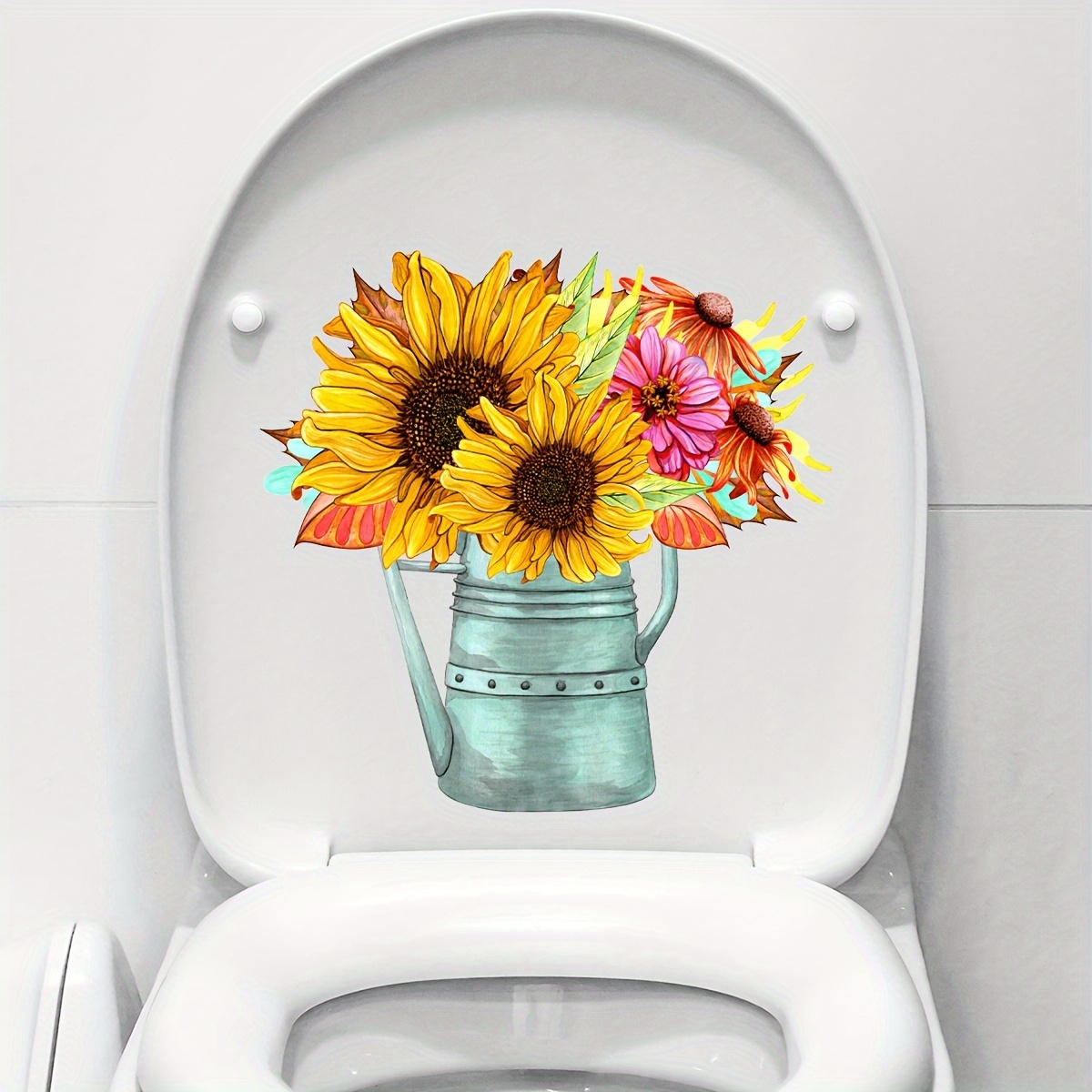 Toilet Lid Wall Stickers Sunlight Sunflower Vinyl Self - Temu Canada