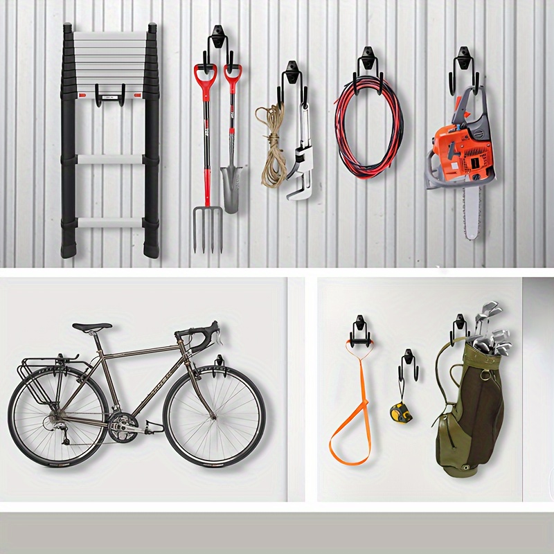 2 6 8 12 14pcs Garage Hooks Utility Steel Heavy Duty Garage Storage Hooks Wall Mounted Storage Rack For Electric Tools Mechanisms Ladders Spade