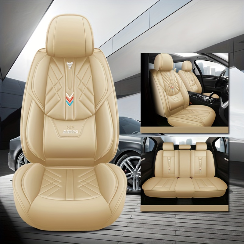 Faux Leather Car Seat Covers Full Car Covered Luxury Fixed - Temu