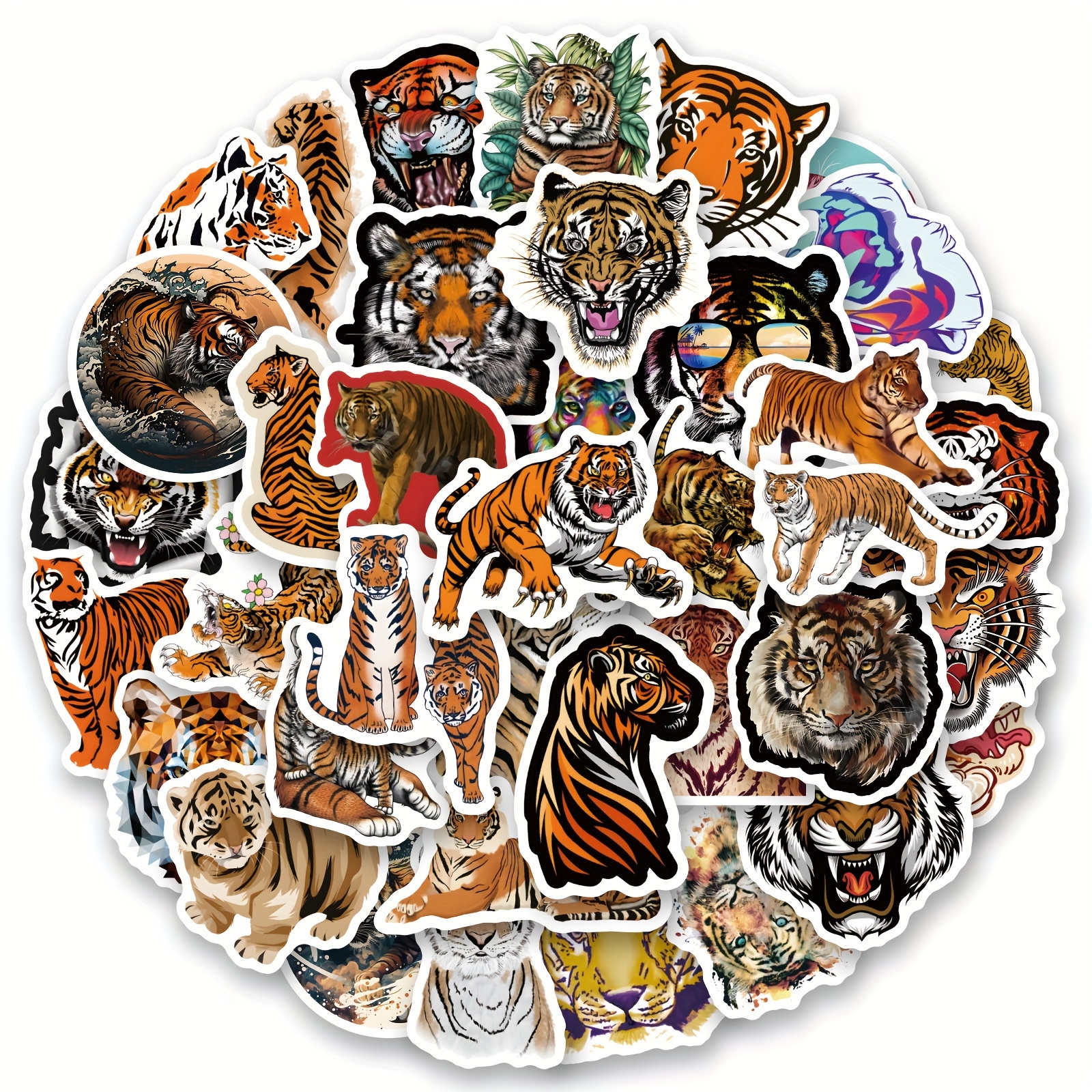 Tiger Stickers Vinyl Waterproof Stickers Scrapbook - Temu South Africa