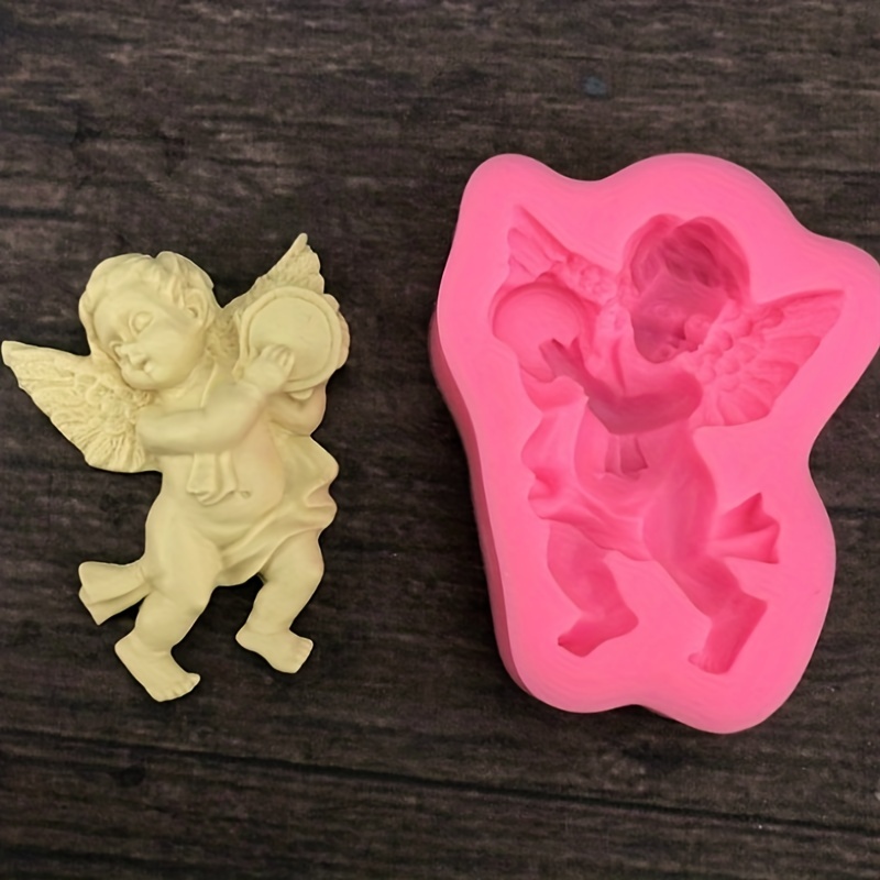 Lovely Angel Boy Drum Shape 3d Silicone Cake Mold Fondant - Temu Australia