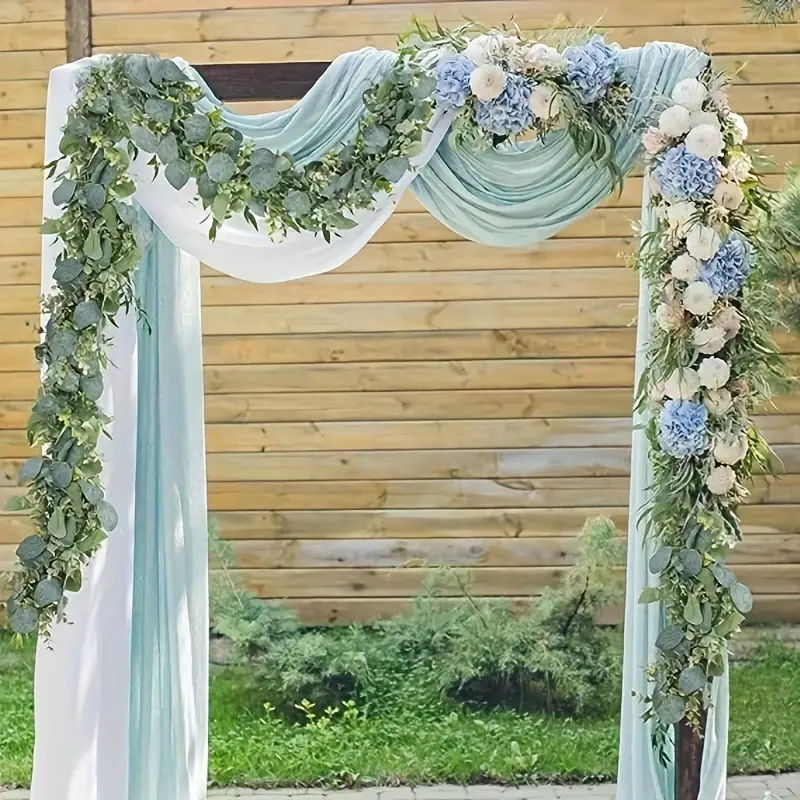 人工 のリース、人工グリーンリース、ルーズシルク の葉のつる、結婚式の吊り下げに使用、シルバーダラー の葉のつる、植物アーチ 緑の葉 1個