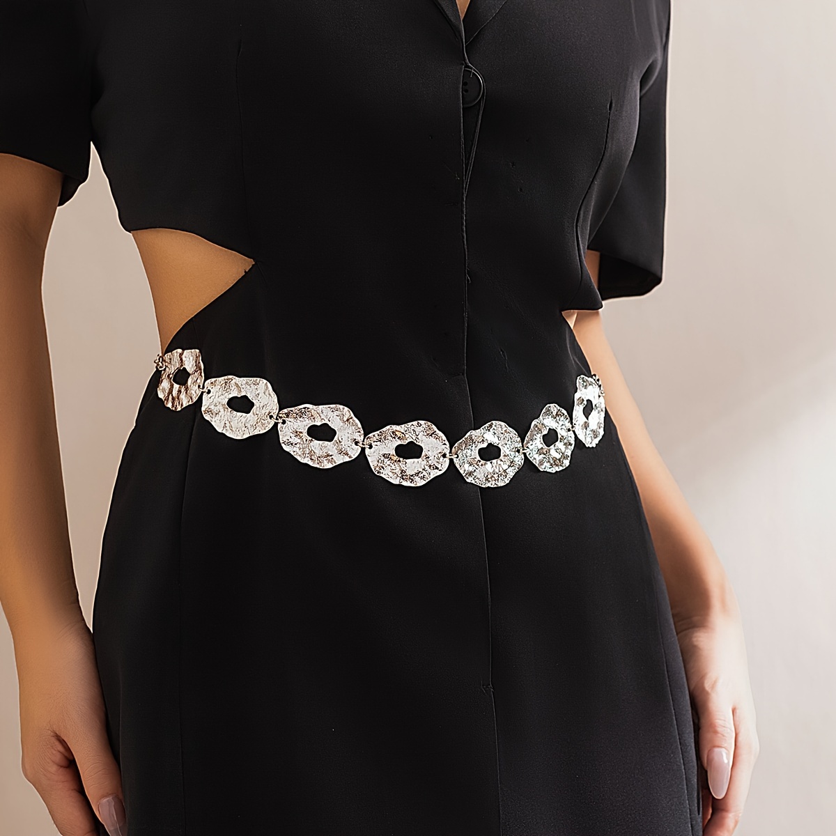 Unique Geometric Hammered Round Pendant Necklace Iron - Temu Denmark