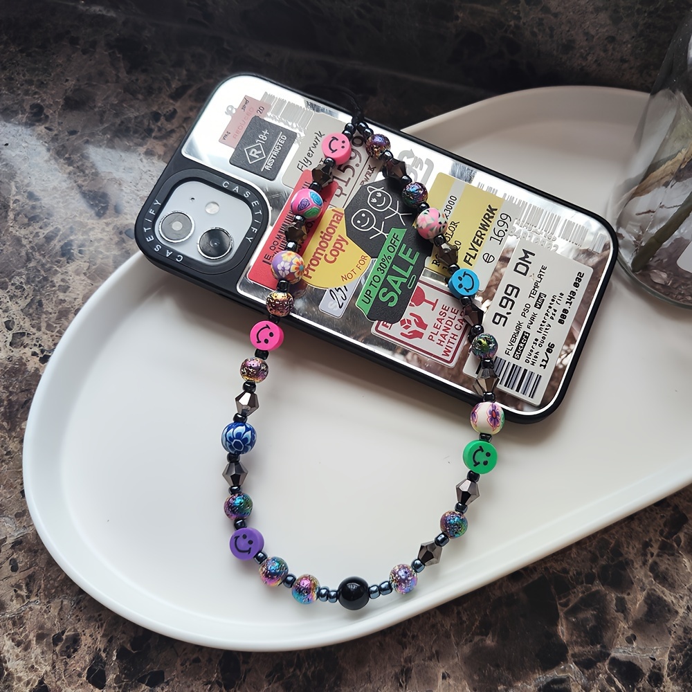 colorful volcanic stone polymer clay happy face accessories - Temu Canada