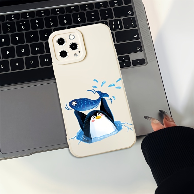 Penguin Pattern Sleeve Phone Case Iphone - Temu