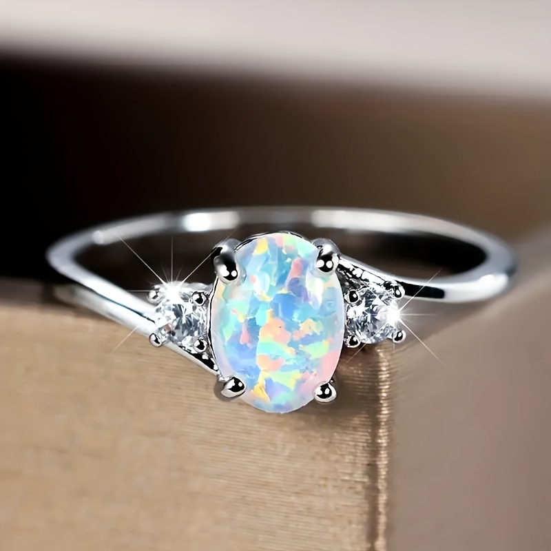 Exquisite Elegant Oval Ring Classic Engagement Wedding Ring - Temu Portugal