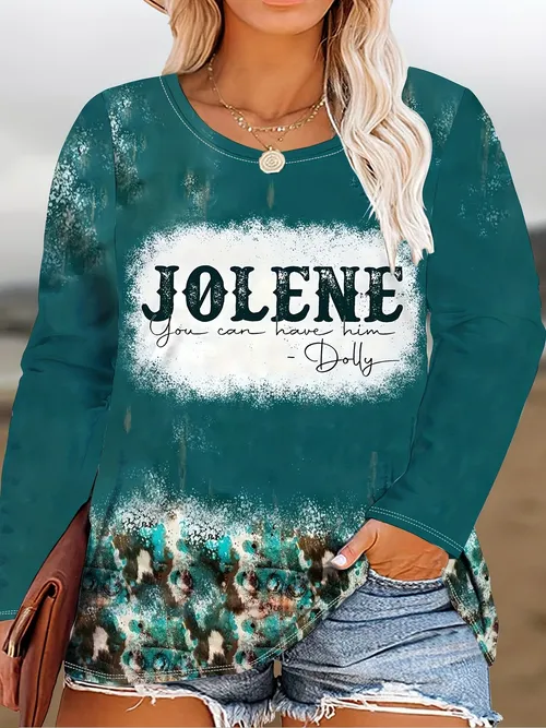 Plus Size Colorblock Leopard Print Long Sleeve Tshirts Womens Plus
