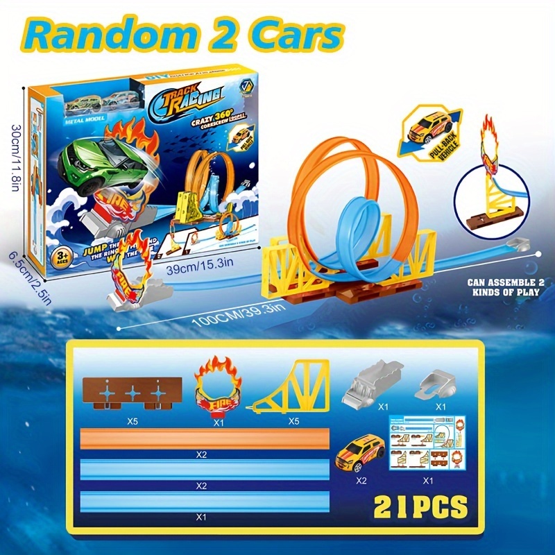 Kids 360° Rotation Racing Track Acrobatic Cars Set Boys - Temu Australia