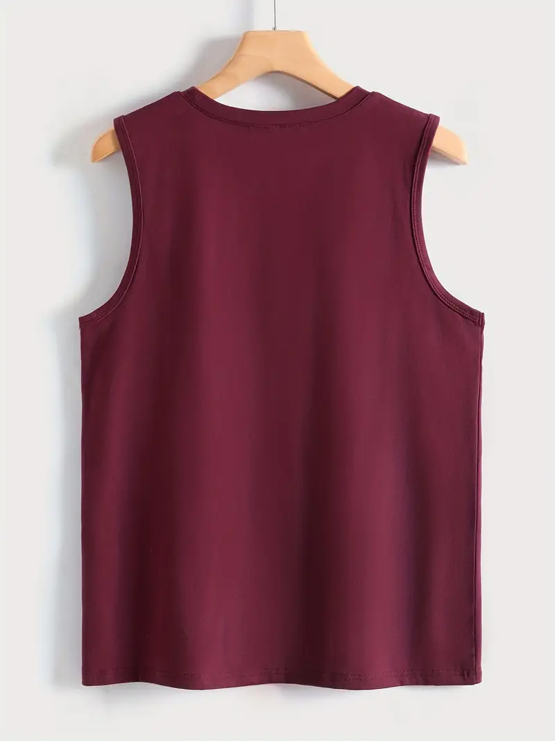Letter Print Crew Neck Tank Top Casual Sleeveless Tank Top Temu
