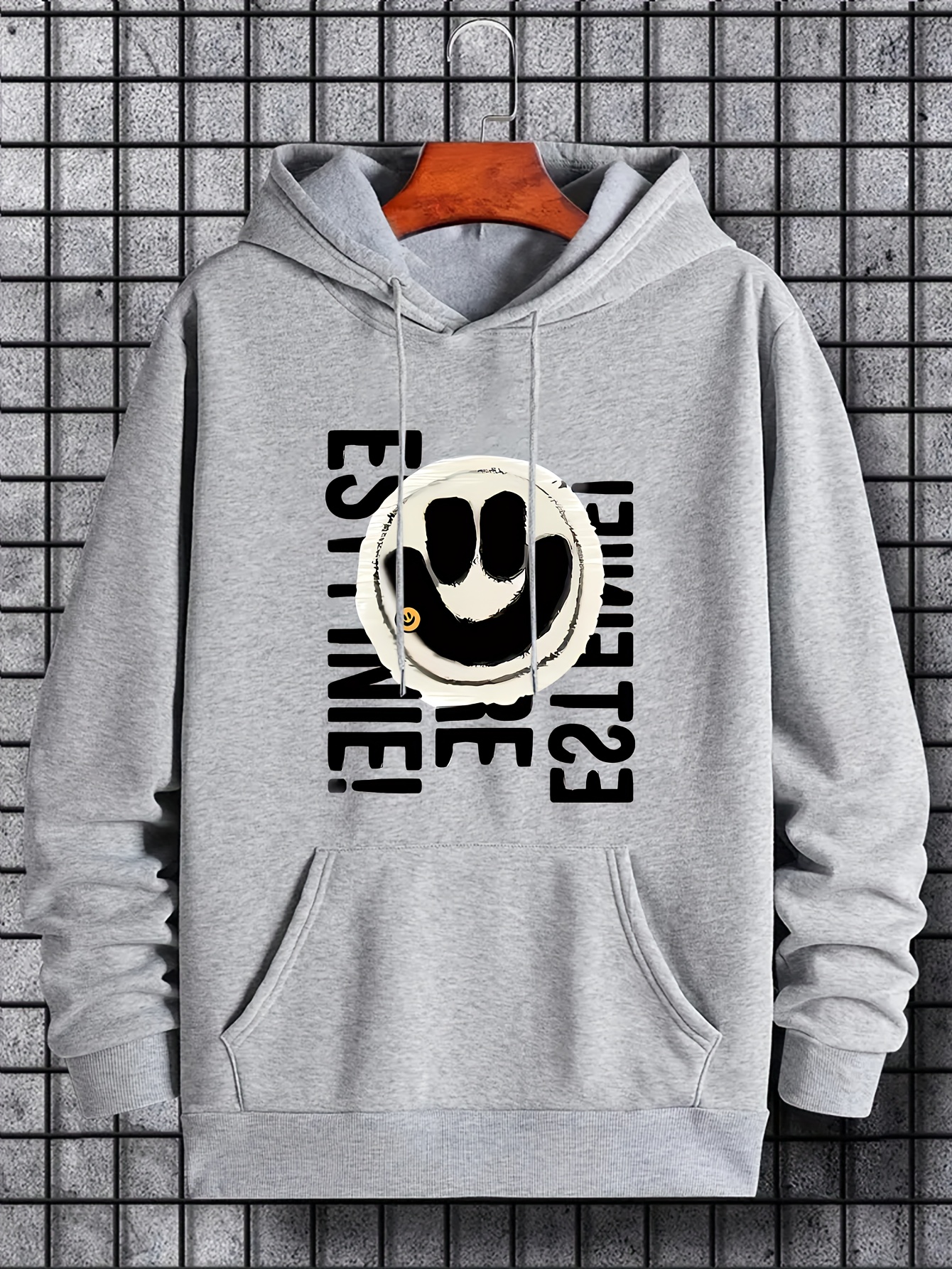 Smile Pattern Print Hoodie Cool Hoodies Men Men's Casual - Temu Australia