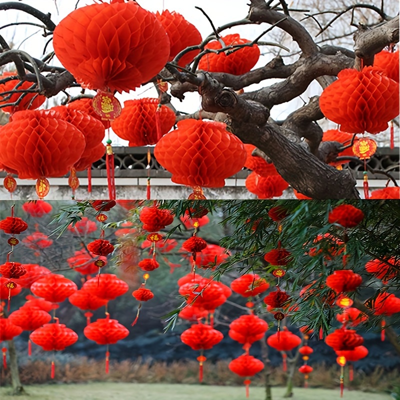 New Year Paper Lantern Tree Hanging Paper Cutting Lantern - Temu Australia