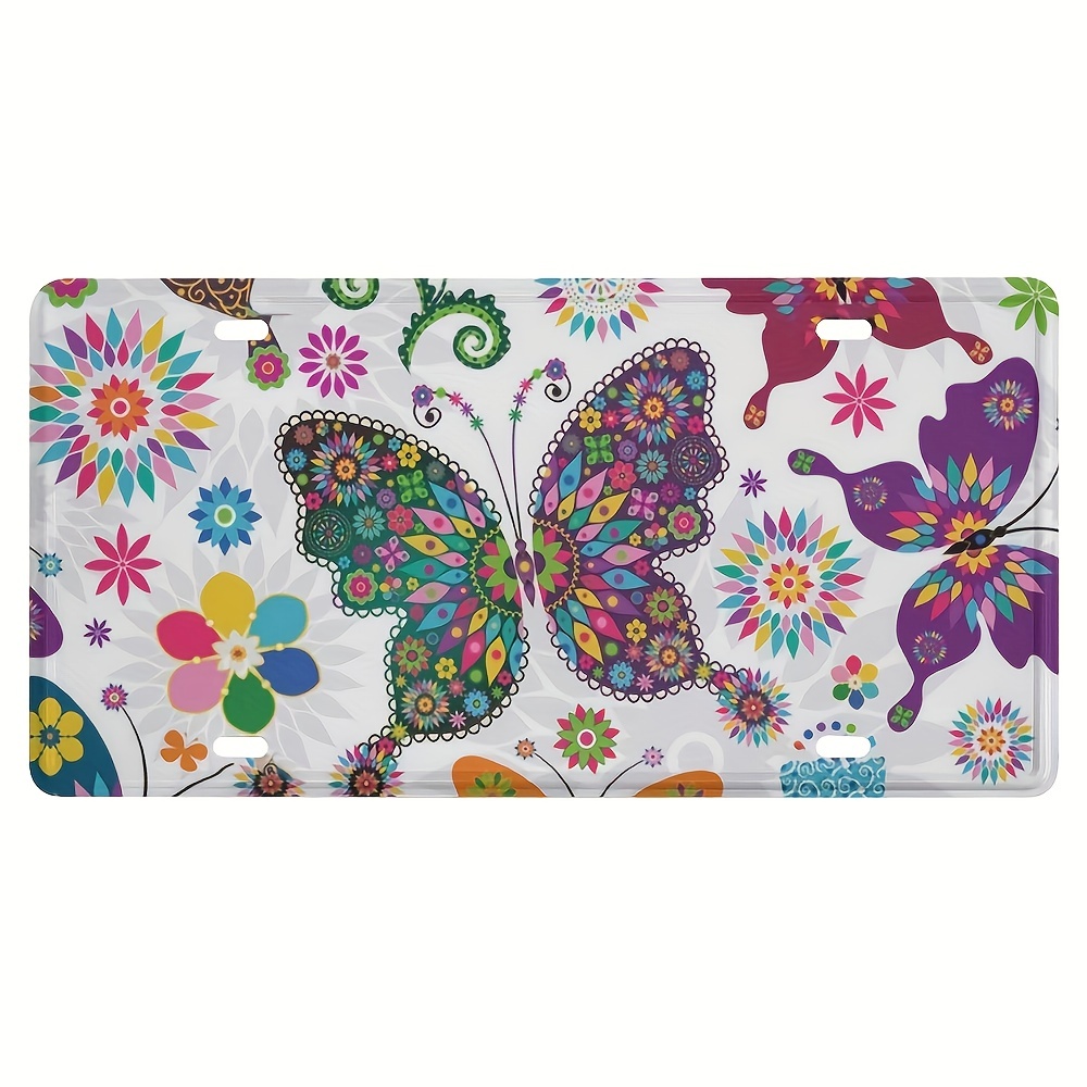 Metal License Plate vintage Pattern Colorful Butterfly And - Temu Ireland