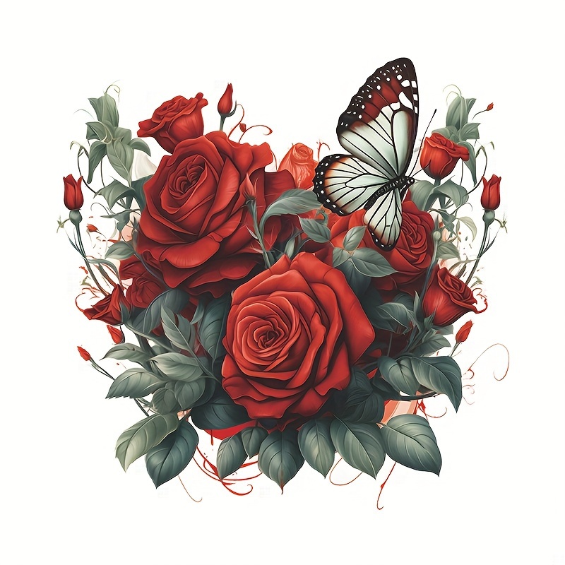 1pc Valentines Day Romantic Rose Butterfly Toilet Sticker - Temu Portugal