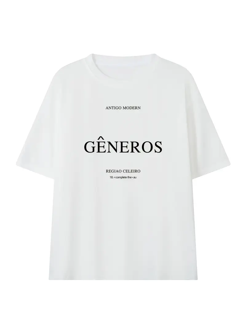 Letter Print Crew Neck T Shirt Casual Short Sleeve T Shirt Casual