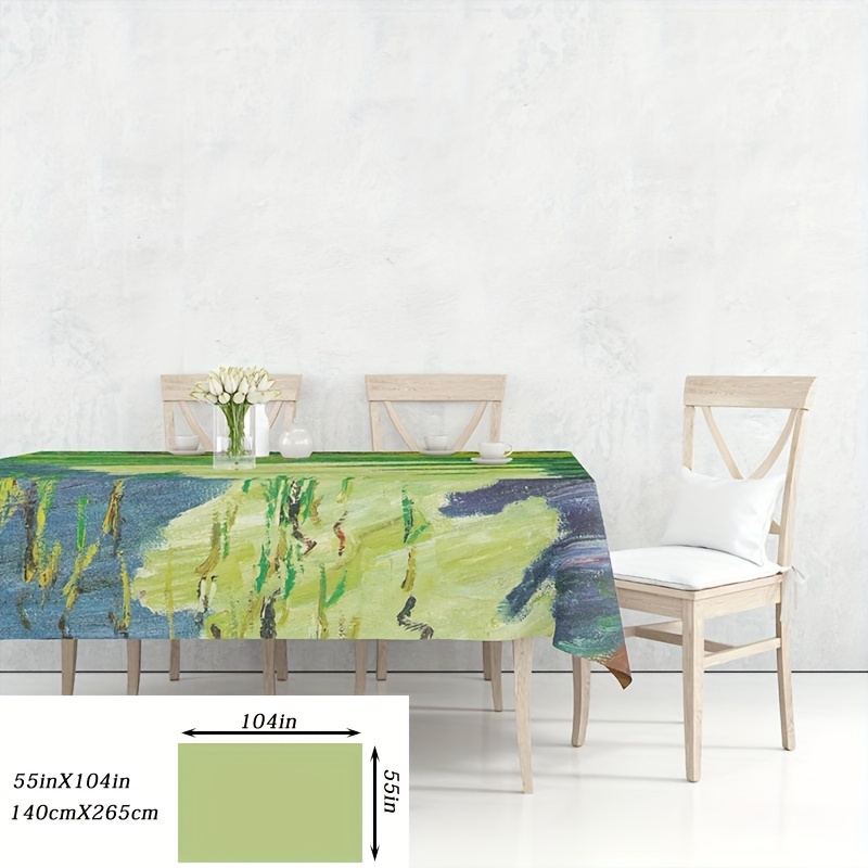 Polyester Tablecloth Oil Painting Table Cover Colorful - Temu United ...