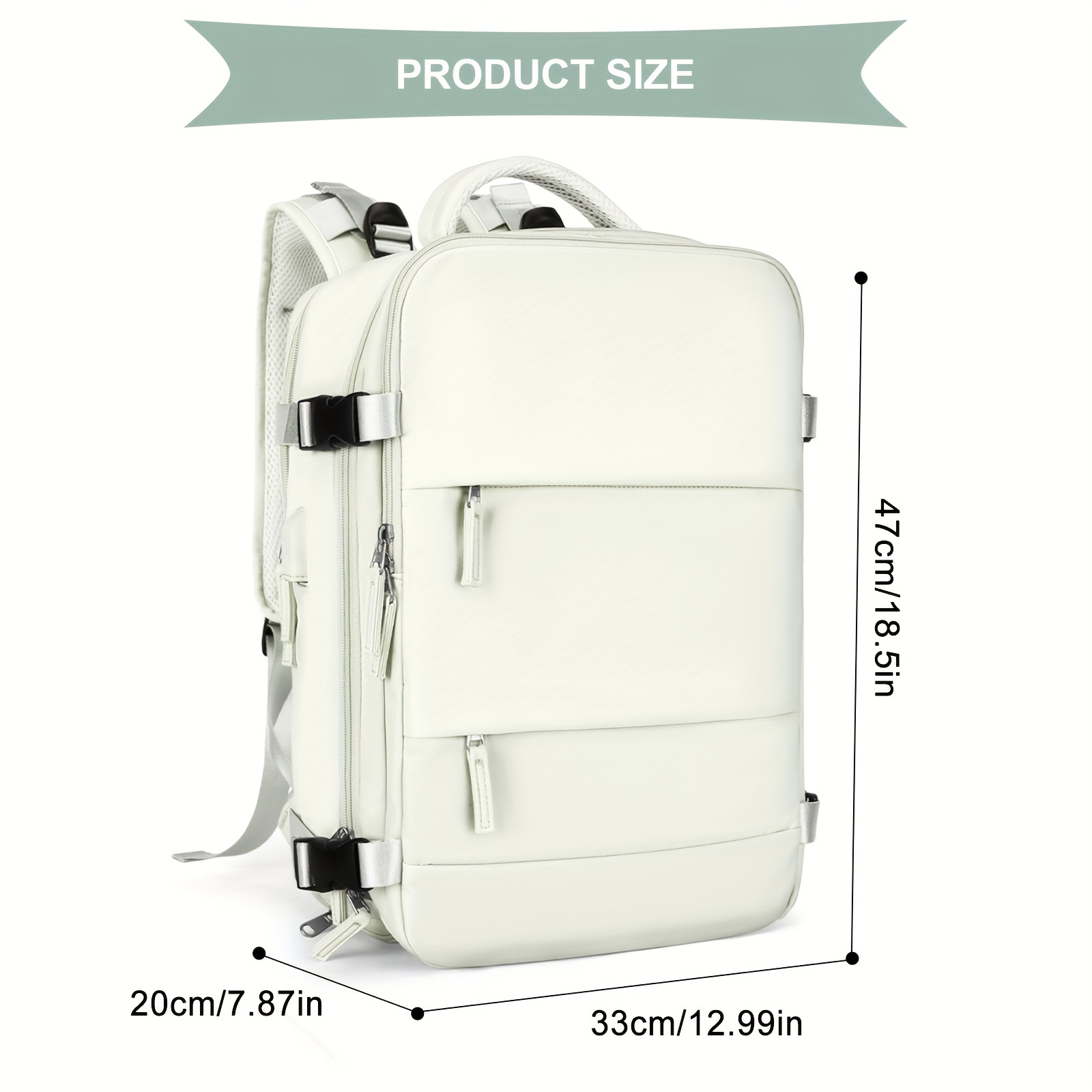 Trendy Large Capacity Travel Backpack Solid Color Multi - Temu United ...