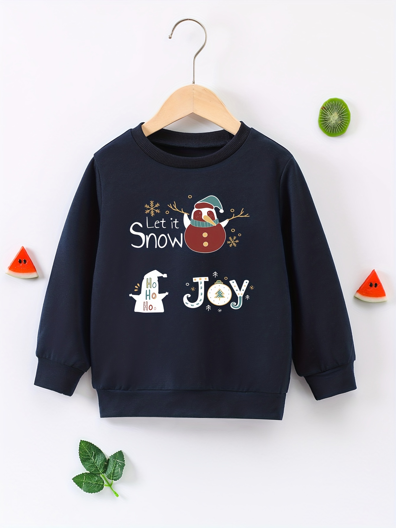Christmas Snowman Letter Pattern Print Sweatshirt Kids Boys - Temu ...